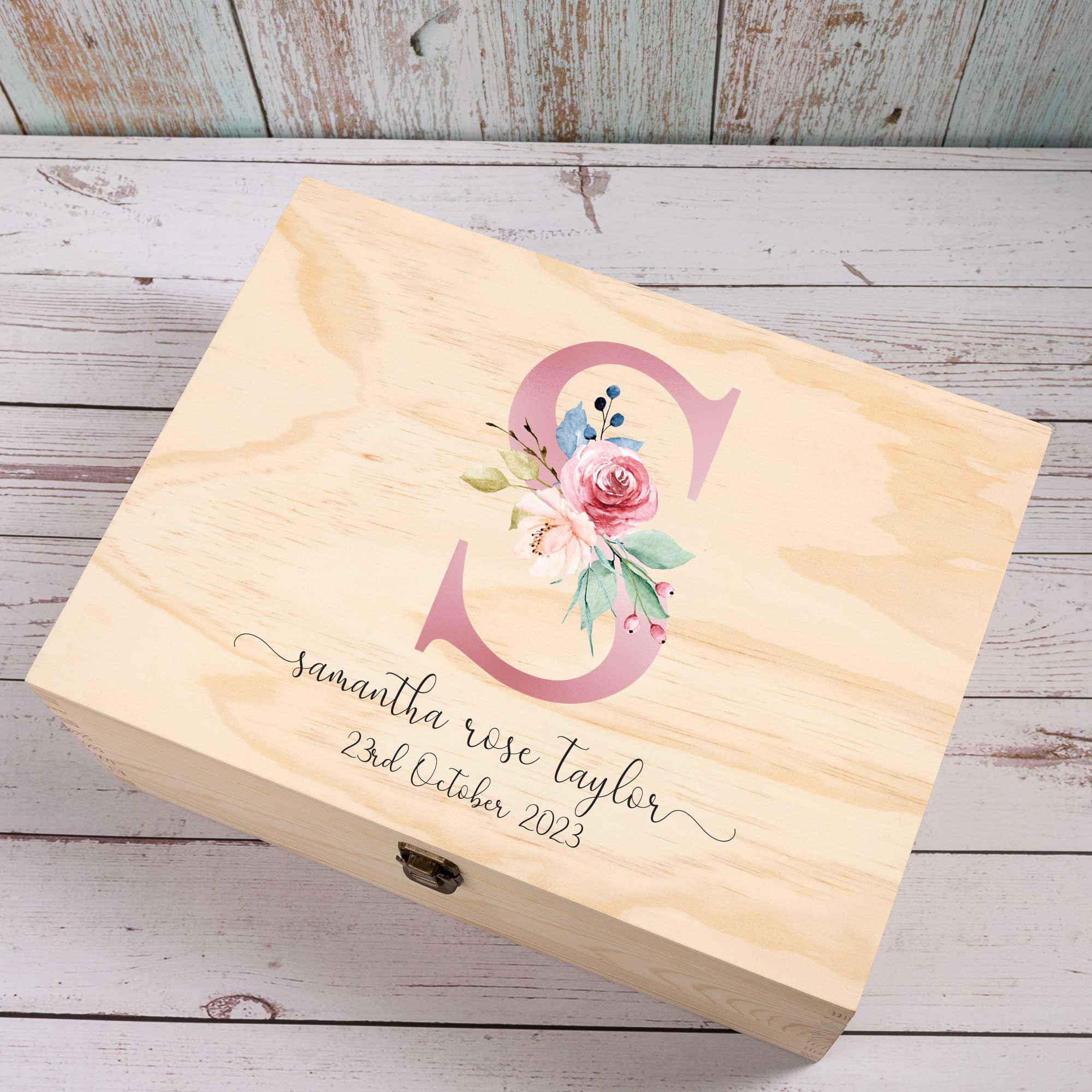 Engraved Wooden Keepsake Box