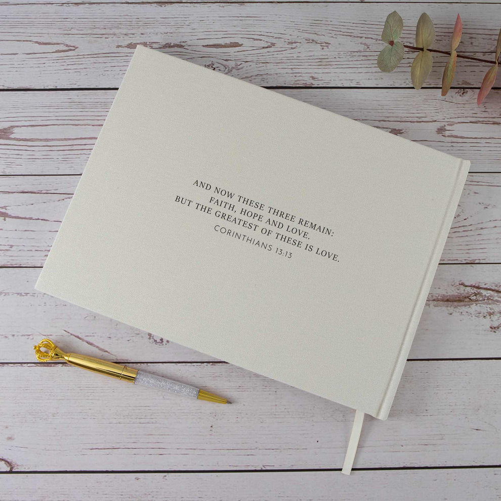 Personalised Linen Wedding Guest Book, Custom Scrapbook Photobook Line