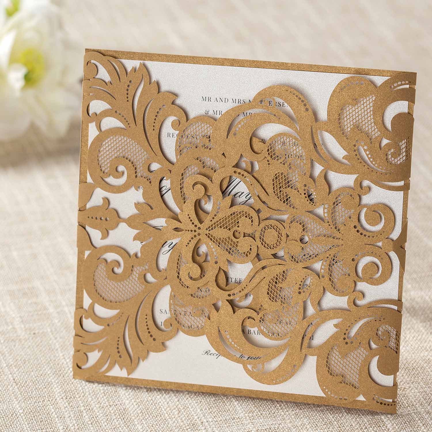 Laser cut wedding invitations CW3109